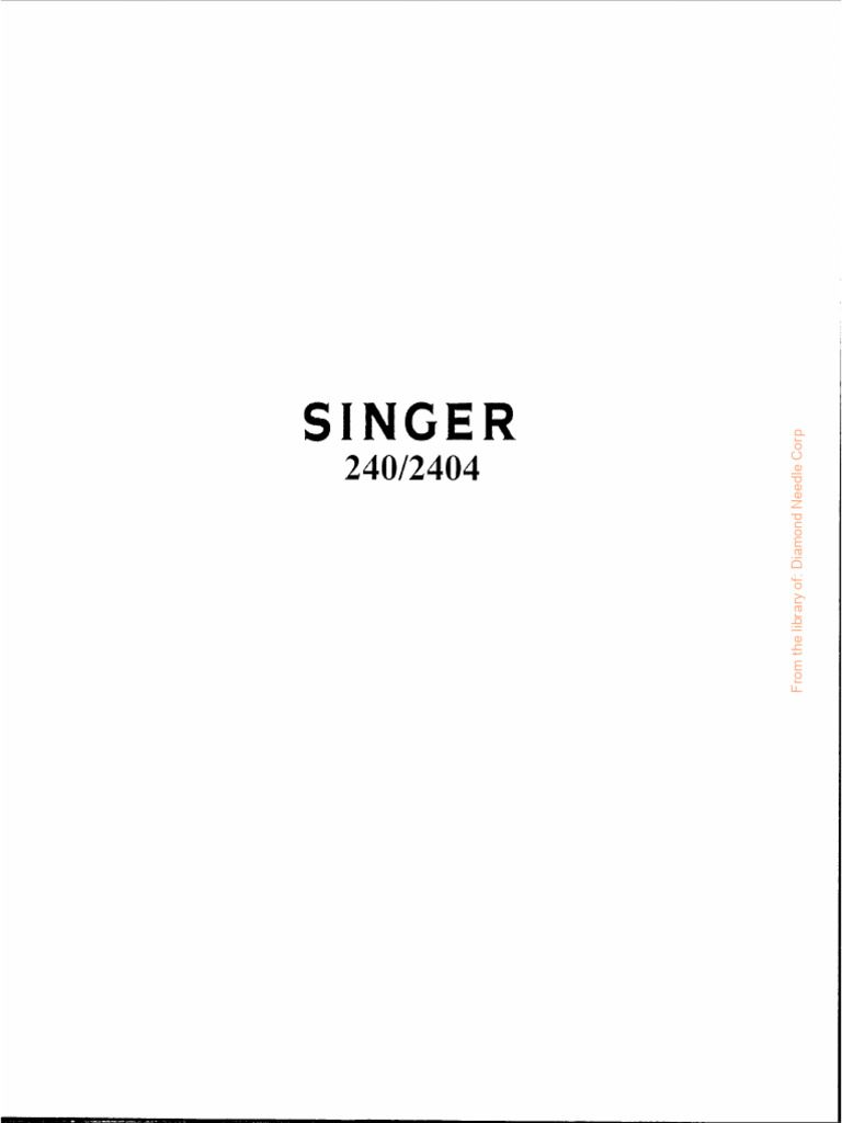 Singer 240 - 242 - 247 - 248 - 2404 | PDF