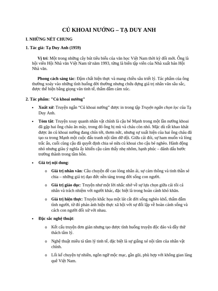 C Khoai Nư NG | PDF