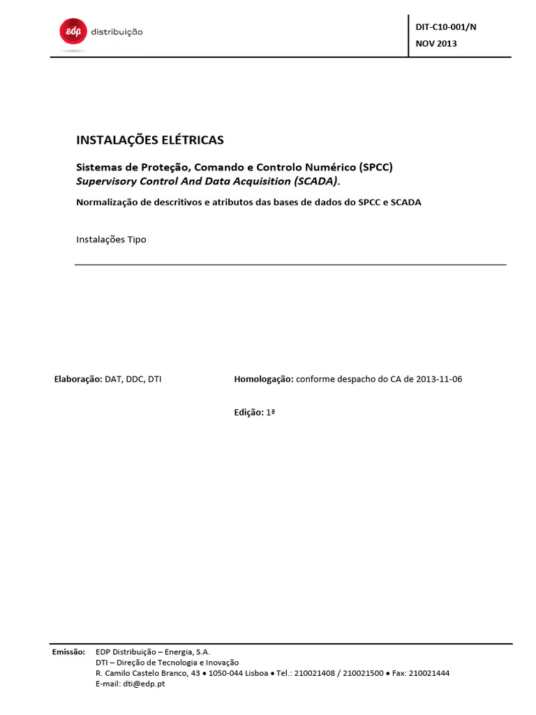Sistemas de proteção, comando e controlo numérico (SPCC). Supervisory ...