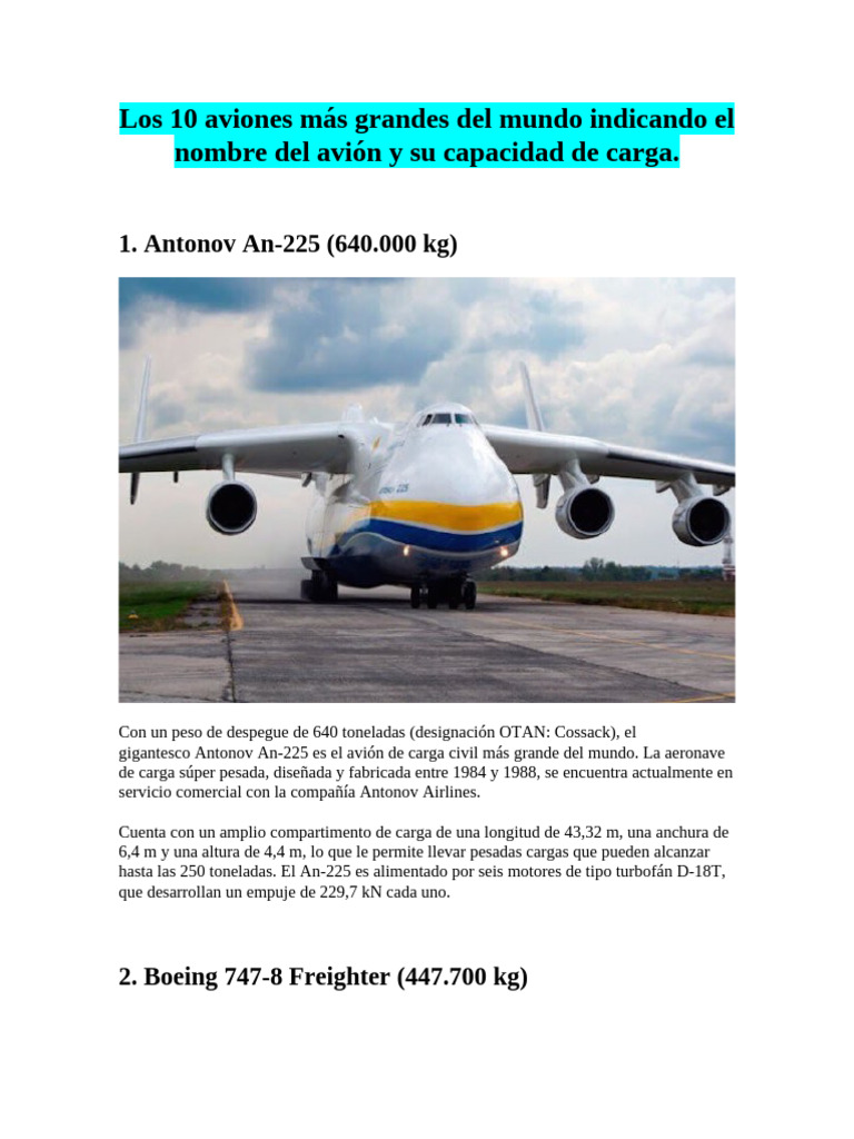 Aviones de Cargas Transporte Aereo | PDF | Boeing | Avión de línea