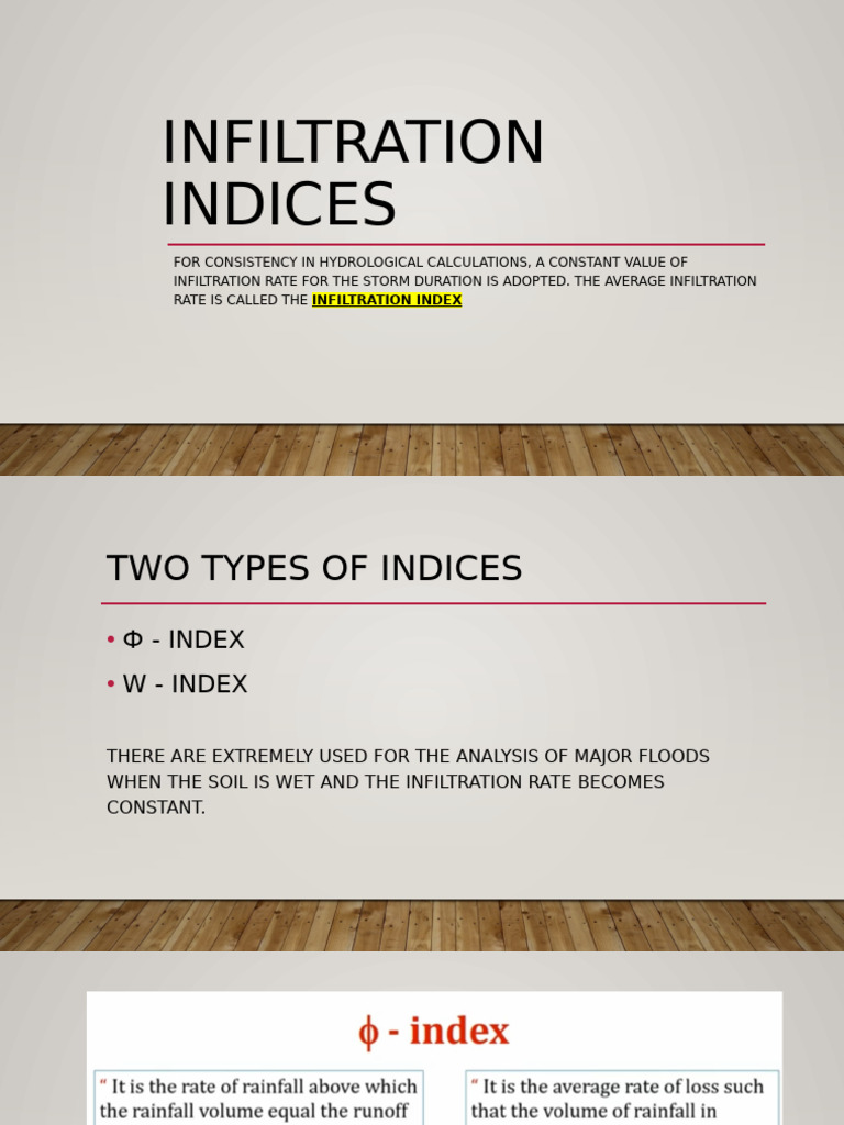 Infiltration INDICES - 011058 | PDF