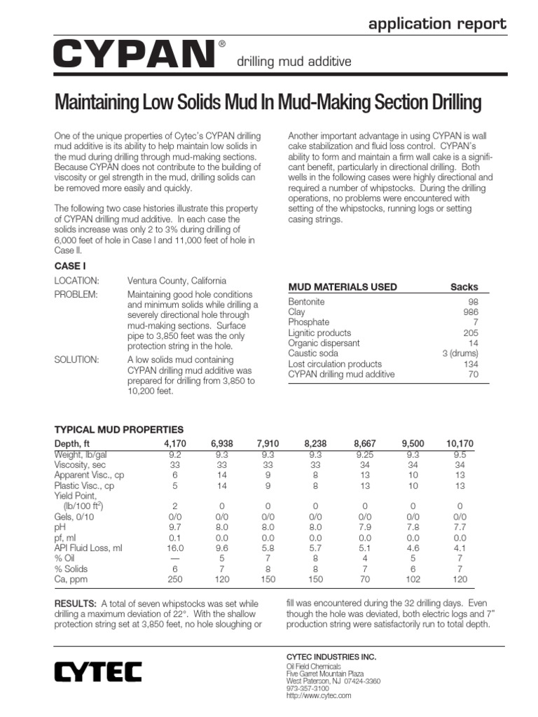 CYPAN: Low Solids Drilling Solution | PDF | Materials