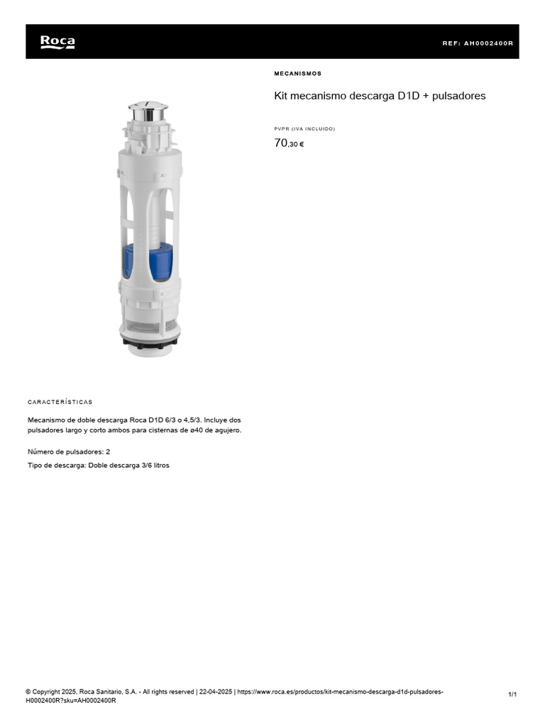 Ah0002400r Descargador Cisterna Roca | PDF