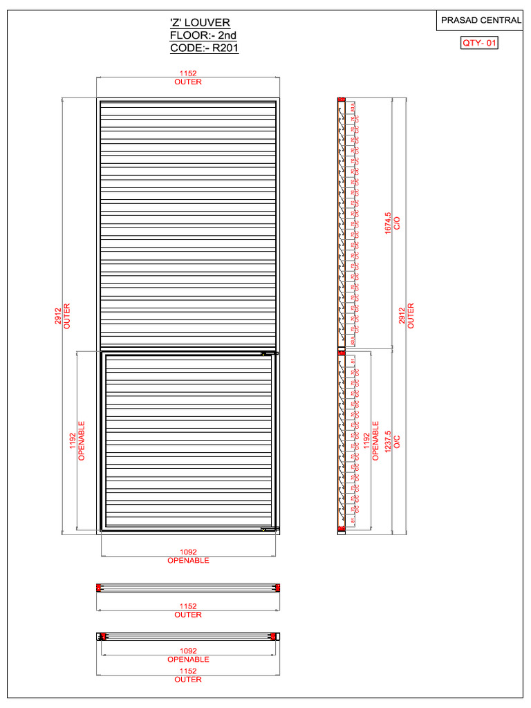 Z Louver Details for Prasad Central | PDF