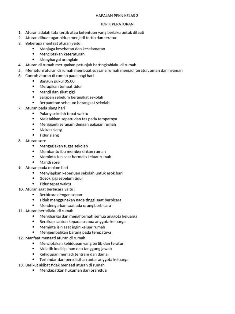 Hapalan PPKN Kelas 2 | PDF