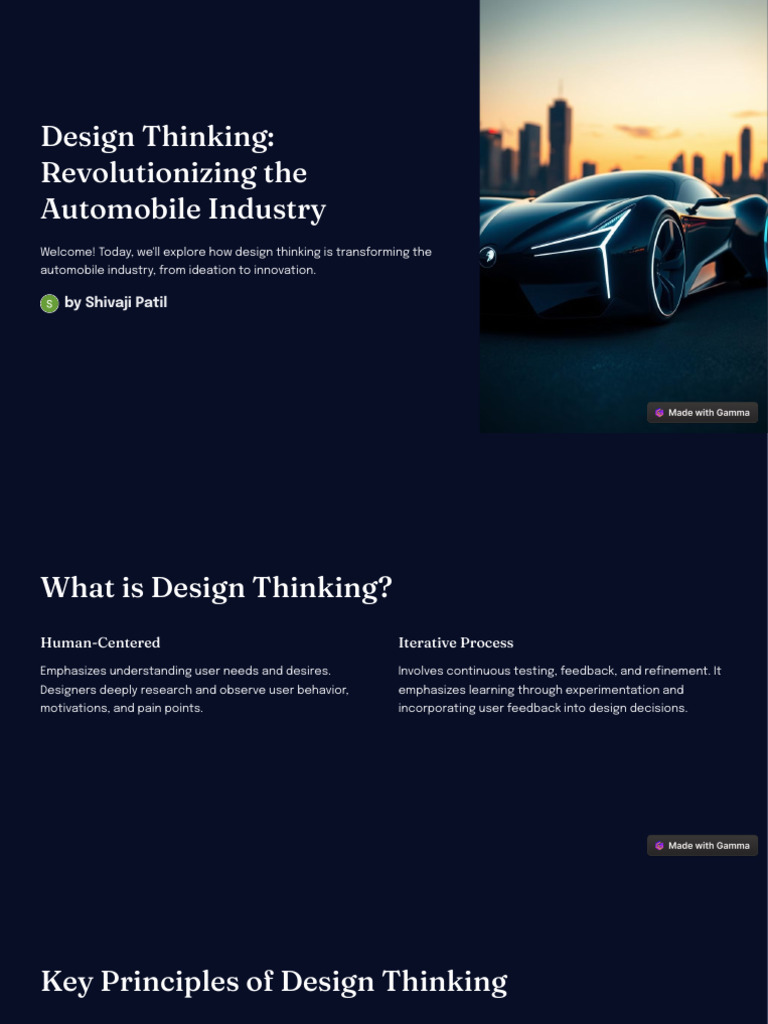 Design Thinking Revolutionizing The Automobile Industry | PDF | Design ...