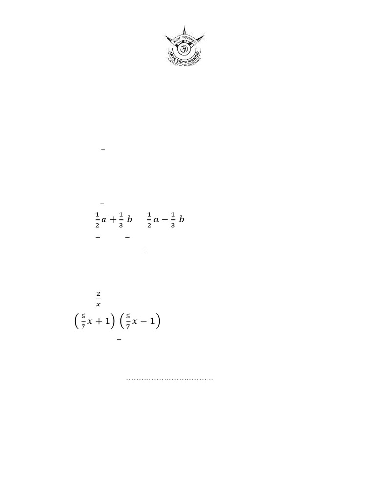 STD 7 Maths - Identities - Practice Worksheet | PDF