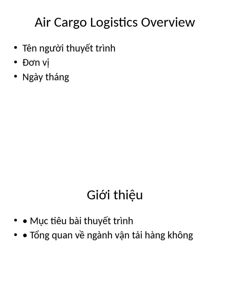 Air Cargo Presentation Template | PDF