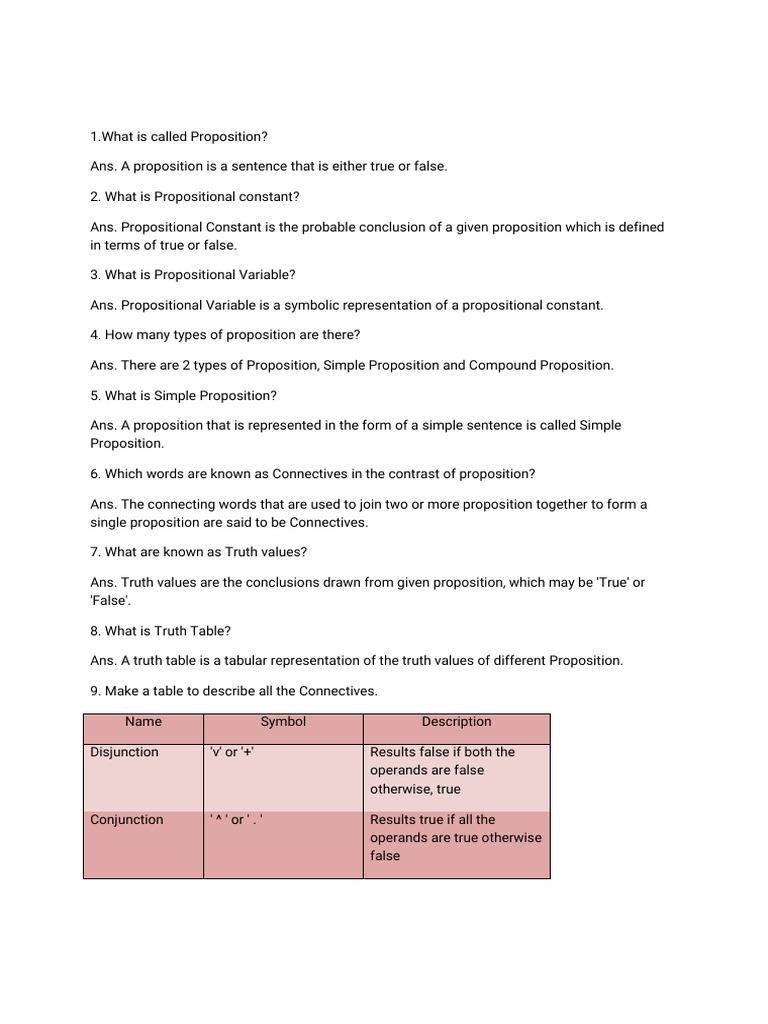 Understanding Propositions and Connectives | PDF