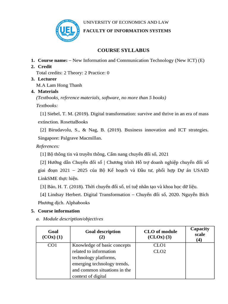 Syllabus General NewICT EN 2024 | PDF | Cognition
