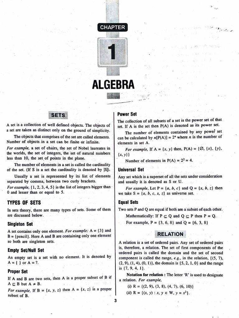 Understanding Sets and Functions in Algebra | PDF | Set (Mathematics ...