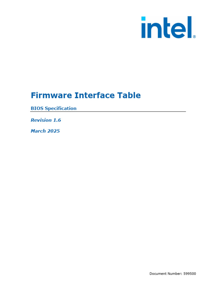 599500_FW_Interface_Table_BIOS_Spec_Rev1p6 | PDF | Bios | Booting