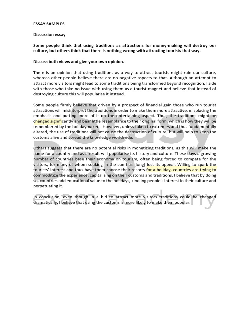 Essay Samples Without Structure | PDF | Tourism | Waste