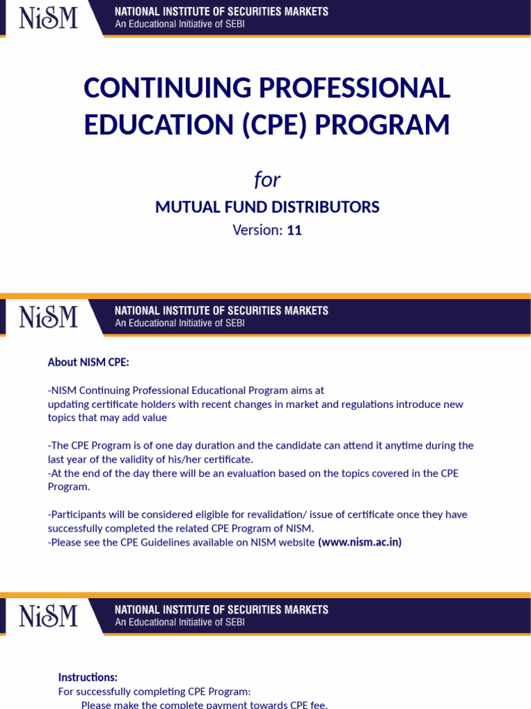 Nism MFD Cpe V-11-Wef-January2025 | PDF | Exchange Traded Fund ...