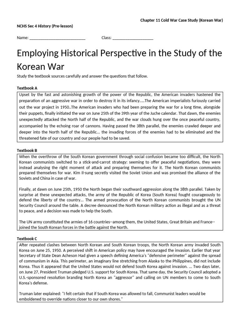 Korean War Case Study Analysis | PDF | Korean War | North Korea