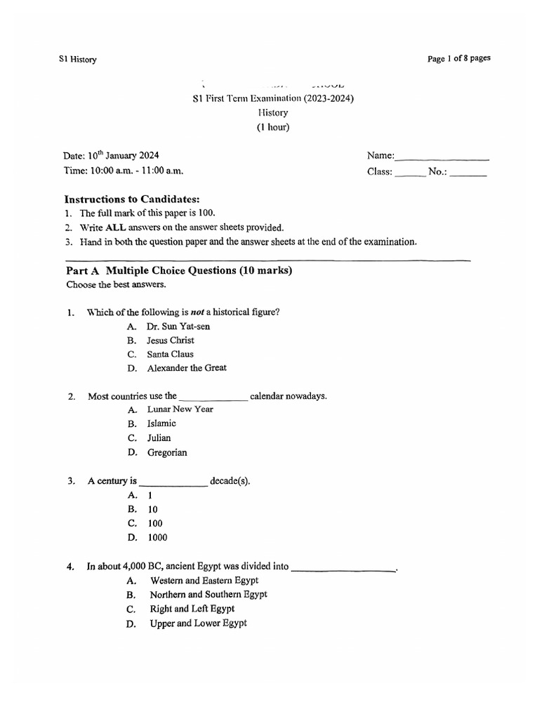 S1 History First Term | PDF