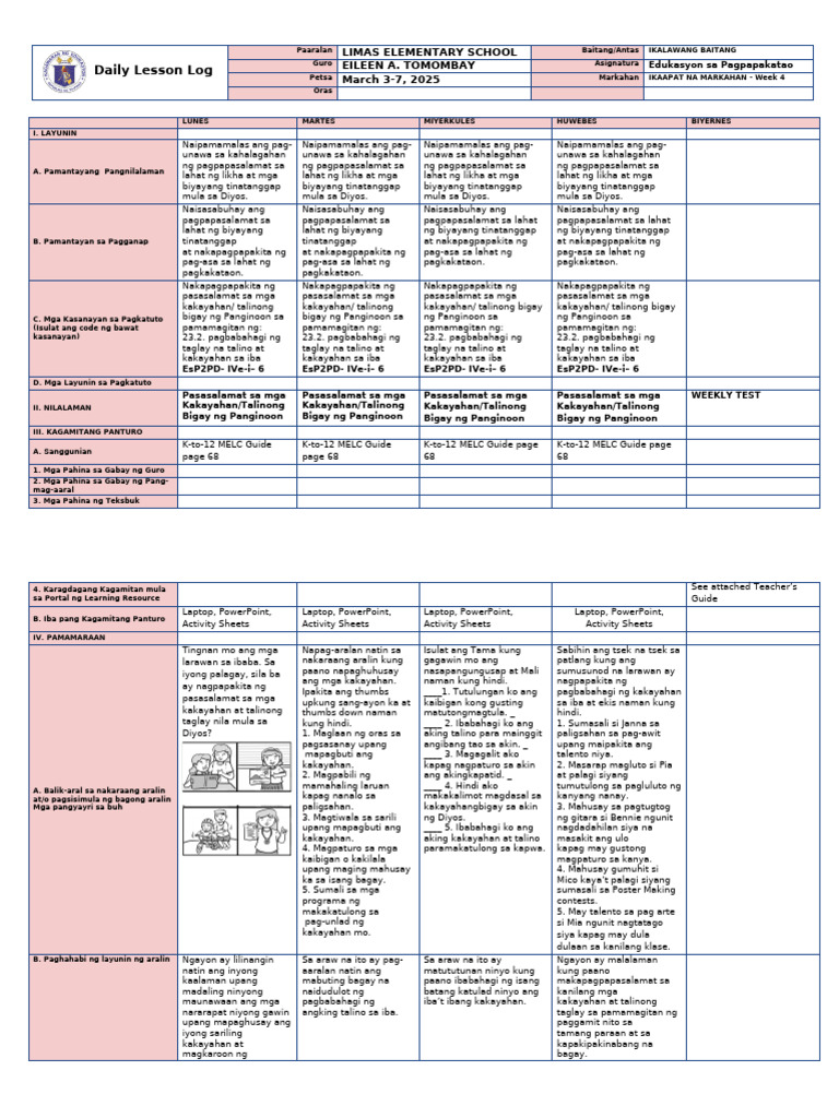 Q4-Week4-Dll-Esp 2 | PDF