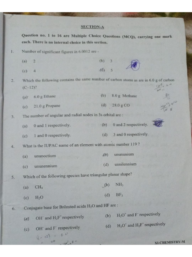 Class 11 Chemistry Pyq. | PDF