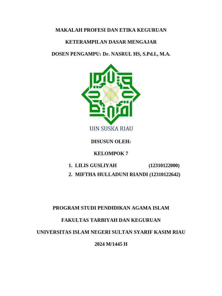 Makalah Profesi Etika Keguruan Kelompok 7 | PDF