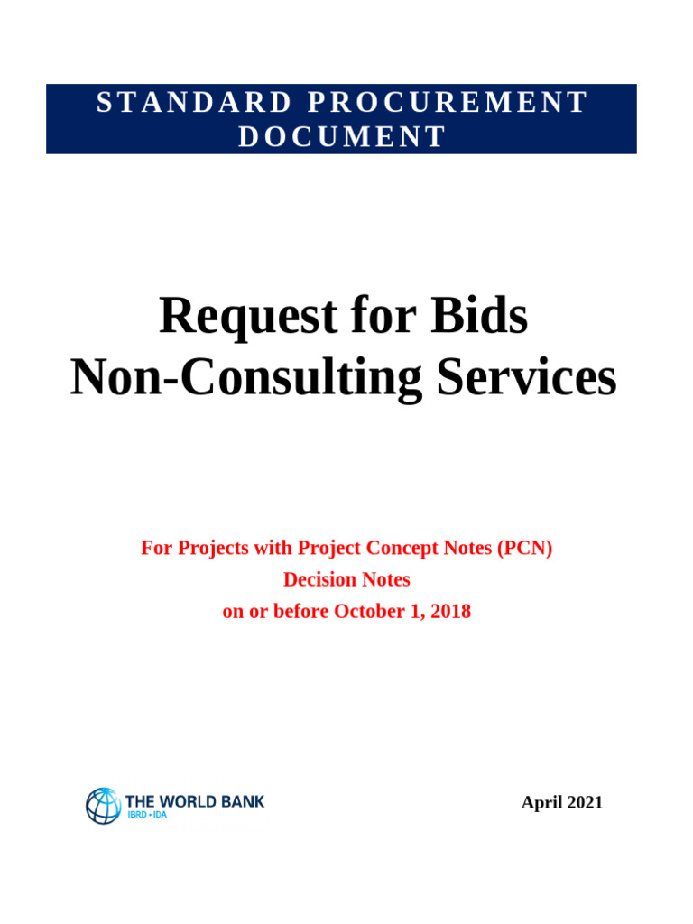 SPD Request For Bids NONCONSULTING SERVICES PRE ESF April 2021 | PDF ...