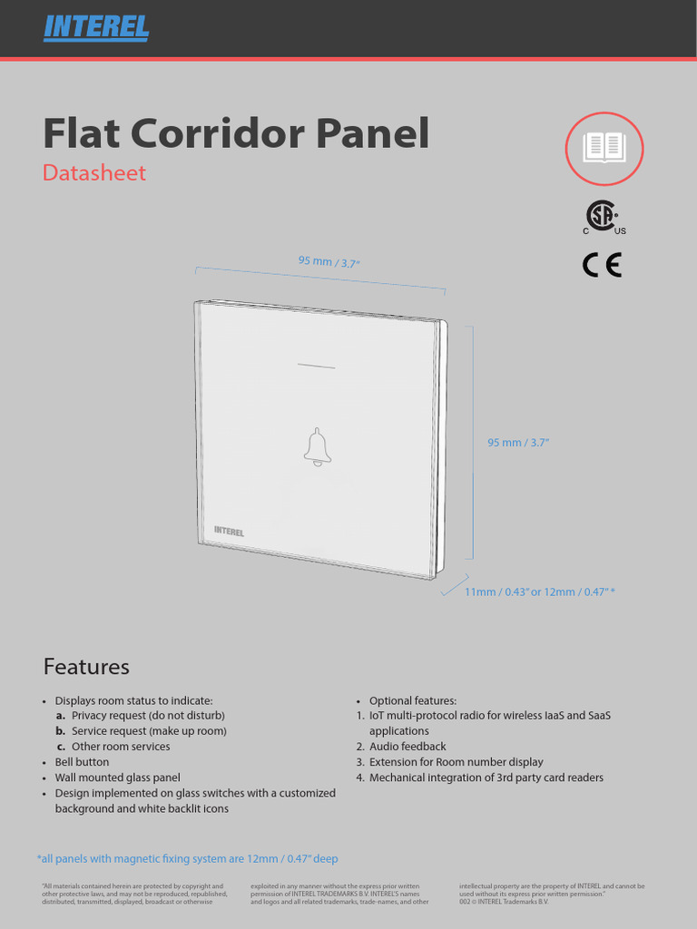 INTEREL - Datasheet - Corridor Panel Flat - 002 | PDF | Radio | Telecommunications