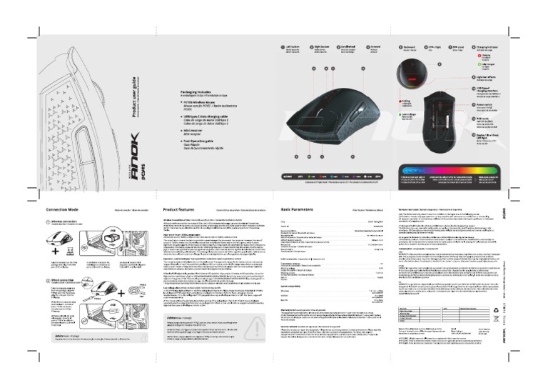 Manual Mouse Gamer Recarregavel Anok 16000 Dpi RGB Pmgakrgb 1 | PDF