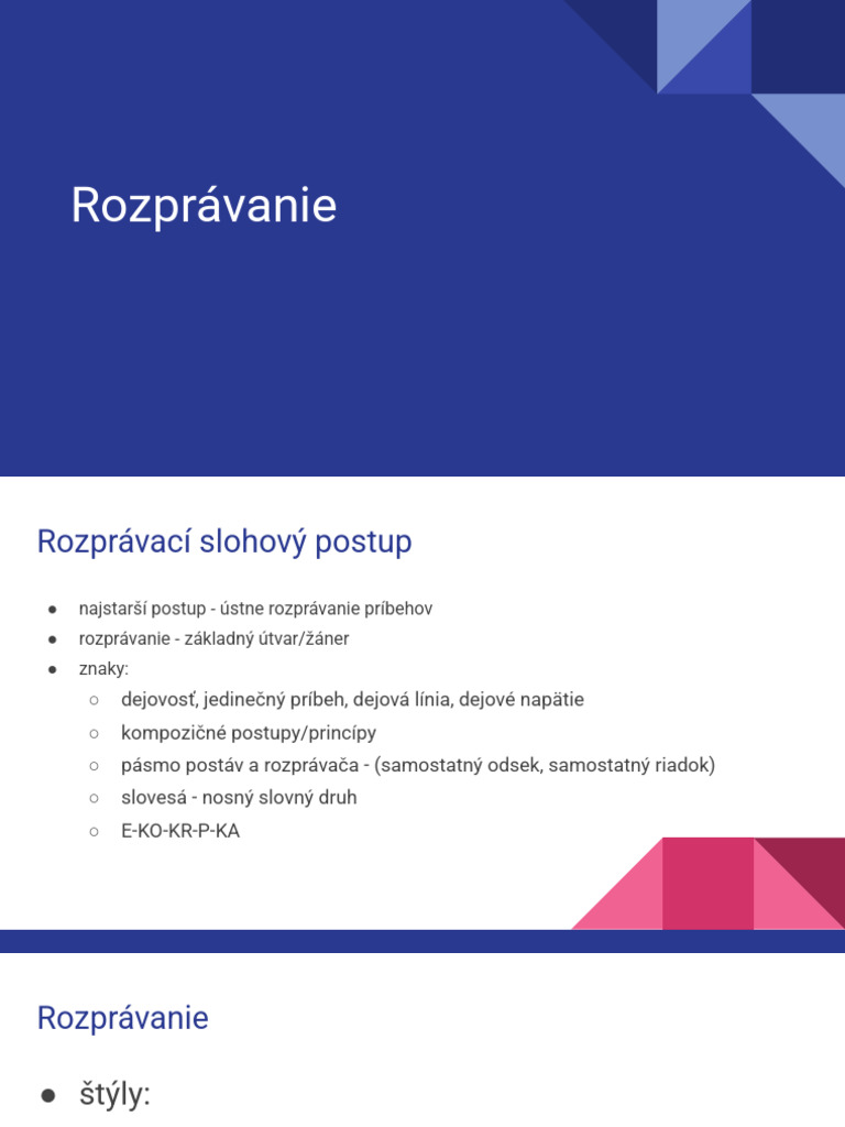 Rozprávanie | PDF