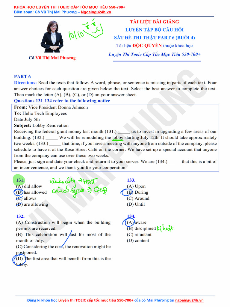 Covumaiphuongluyentapbocauhoisatdethithatpart 6 Buoi 4 | PDF