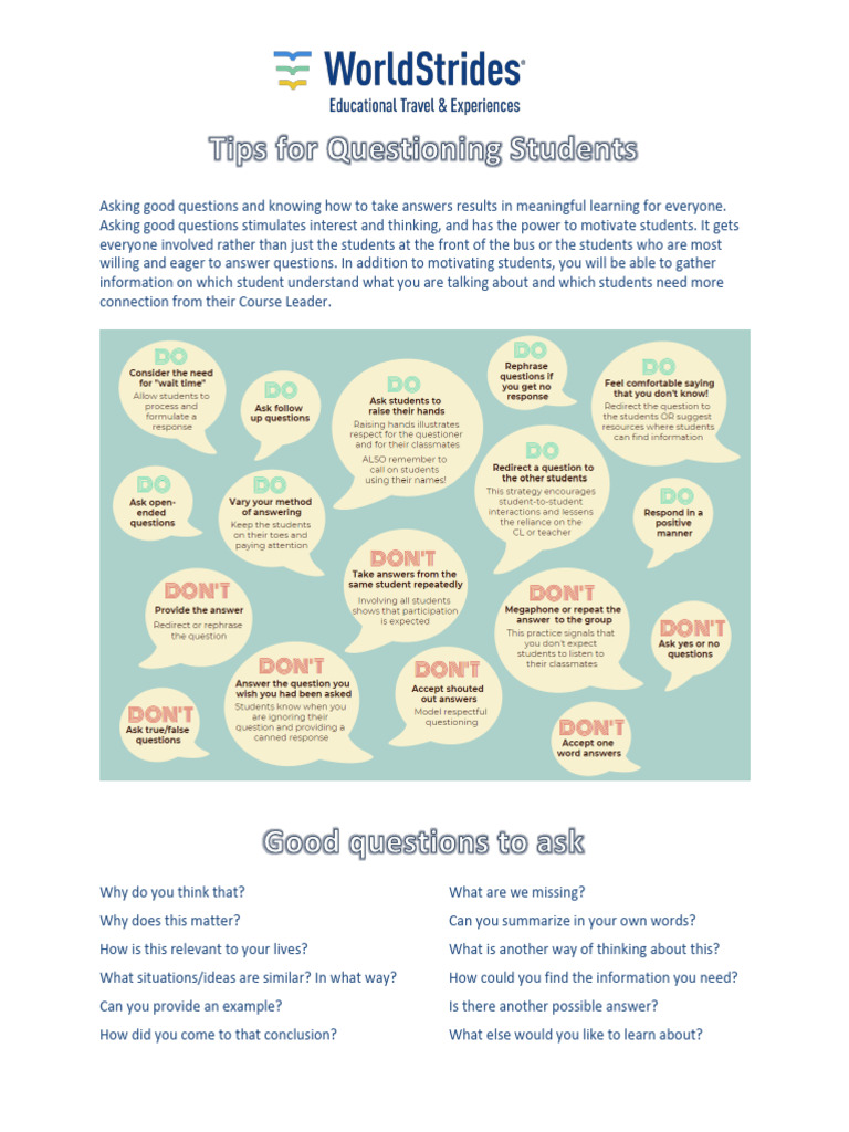 Effective Questioning for Student Engagement | PDF