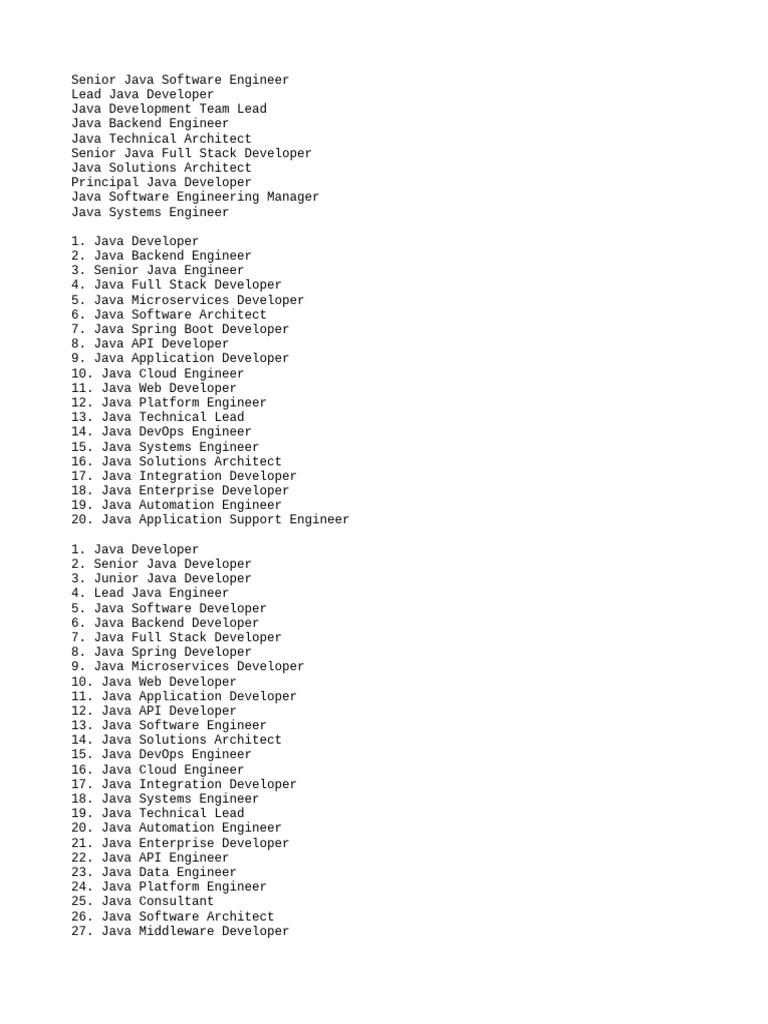 Senior Java Software Engineer | PDF | Java (Programming Language) | Microsoft