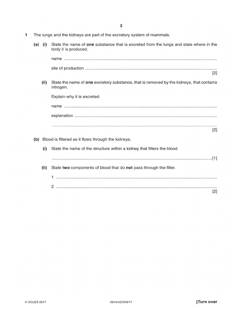 Bio Past Paper 3 | PDF