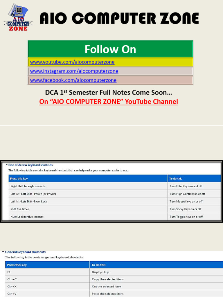 All Computer Shortcut Key PDF | PDF