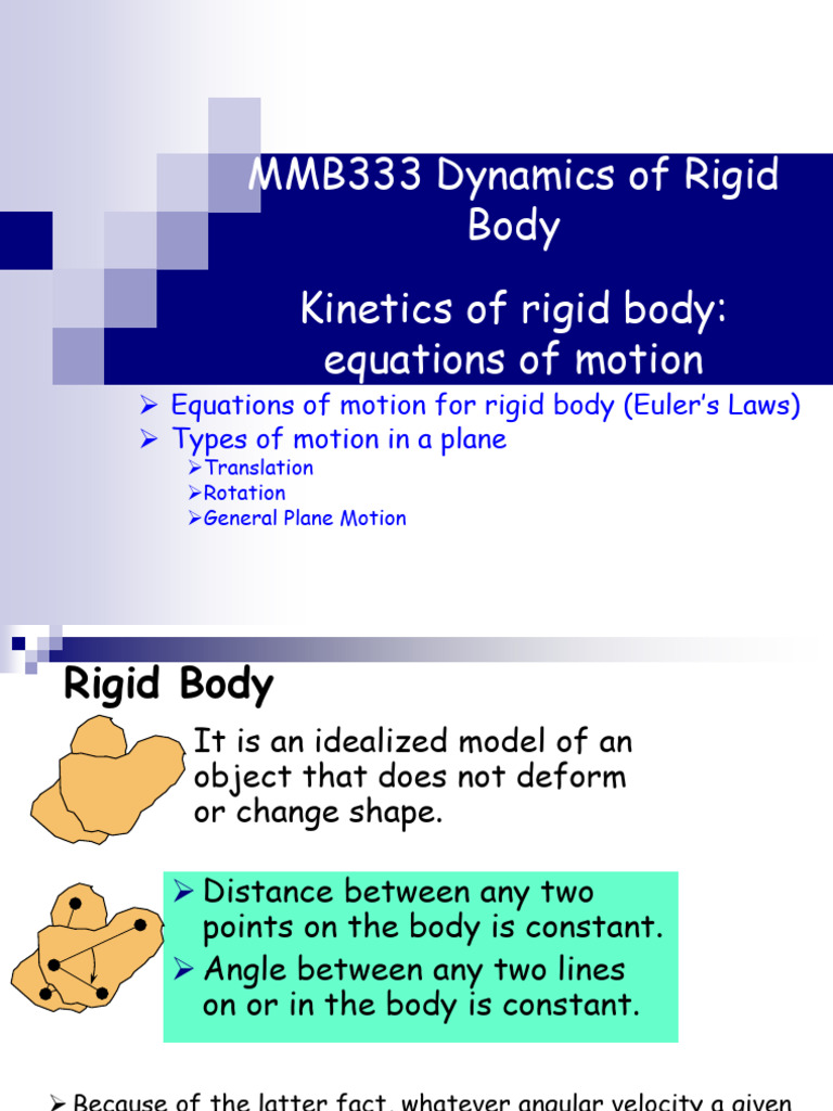 Rigid Body Dynamics and Kinetics | PDF | Rotation Around A Fixed Axis ...