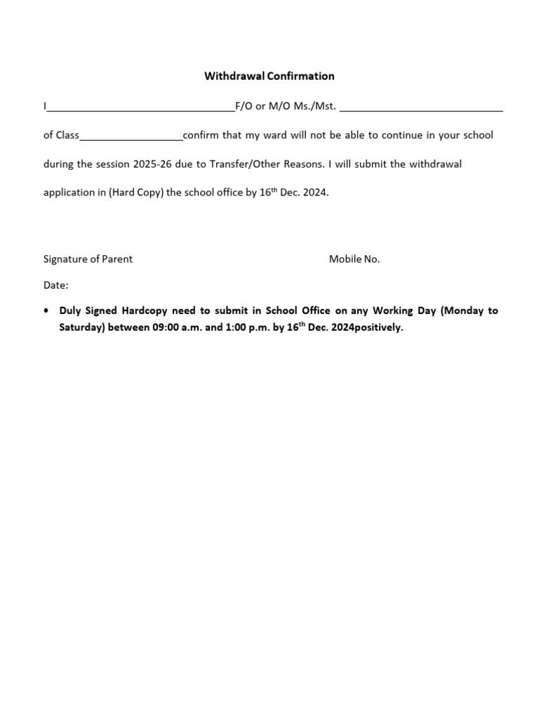 Circular 20241211145201 Non Continuation Proforma 2025-26 | PDF