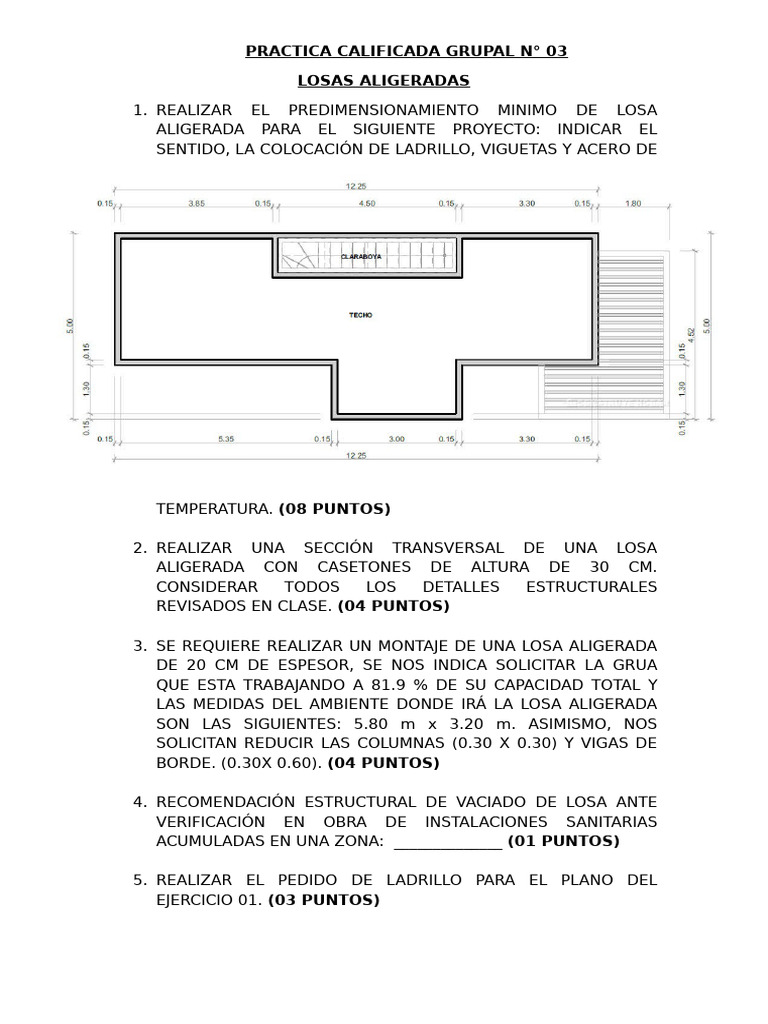 Practica Calificada Grupal #03 Losas Aligeradas | PDF