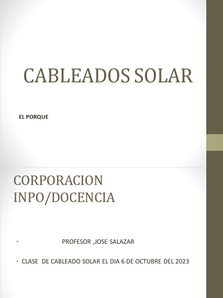 Tipos de Cableado Solar | PDF | Aislador (Electricidad) | Panel solar