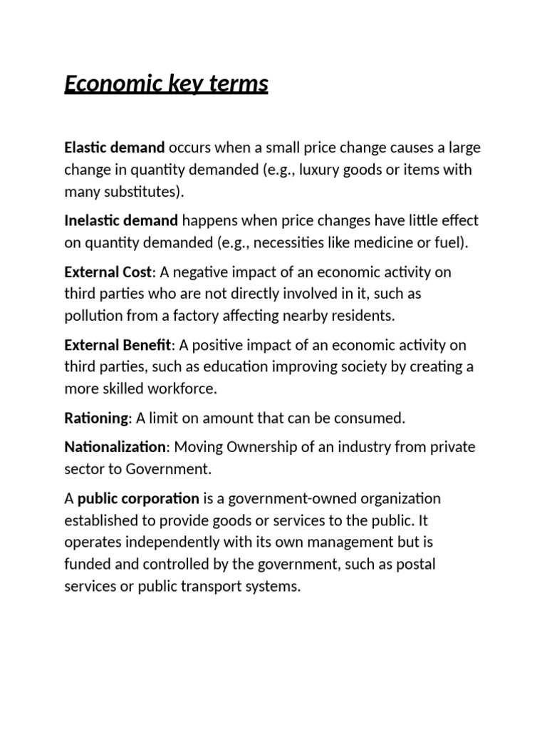 Economics Key Terms | PDF