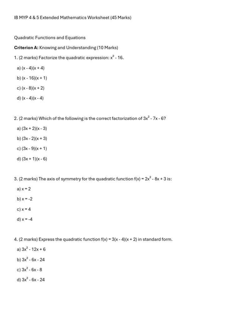 Practice Questions Quadratics 2 PDF | PDF | Quadratic Equation ...