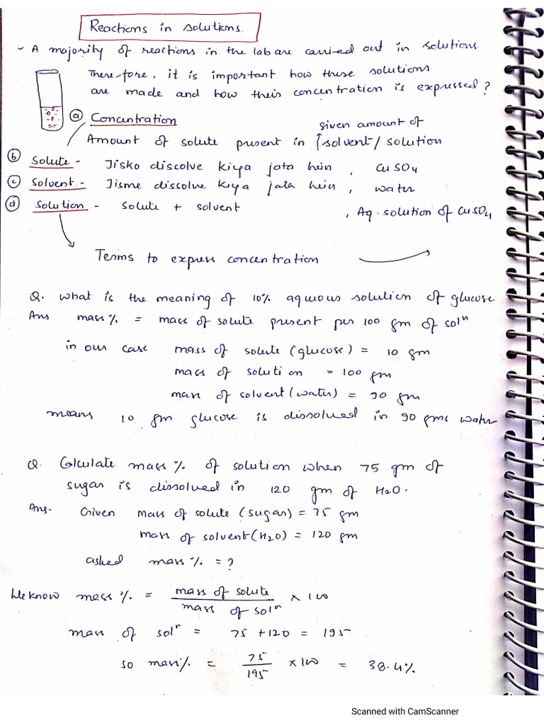 Solutions Class 12 | PDF