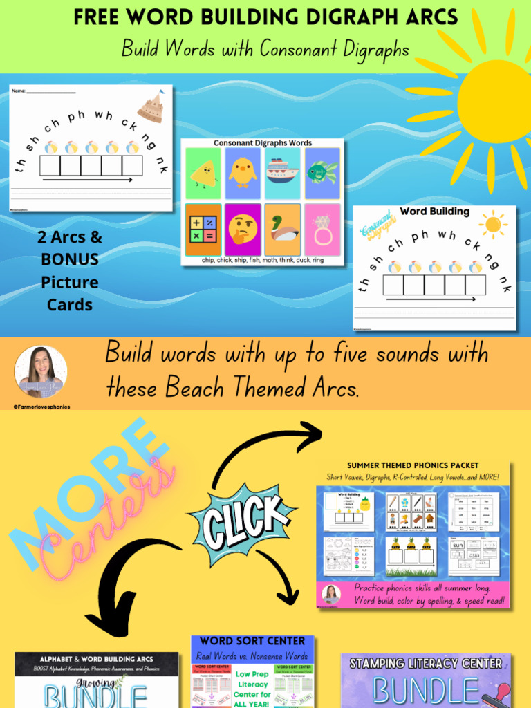 Consonant digraphs picture cards | PDF