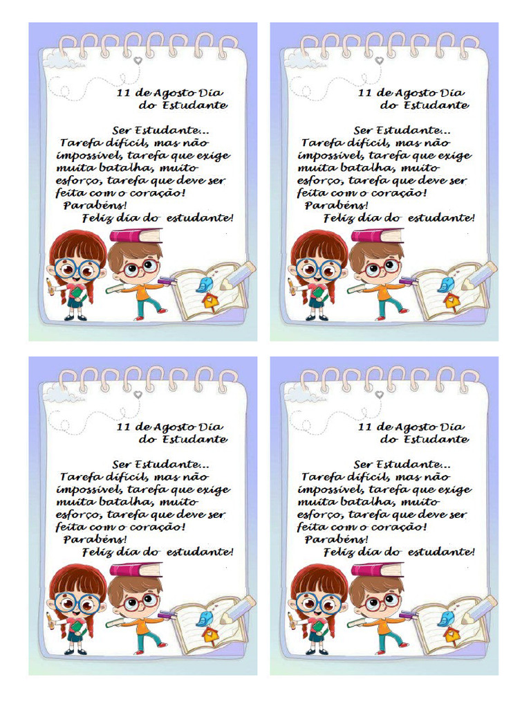 Cartao Dia Do Estudante | PDF