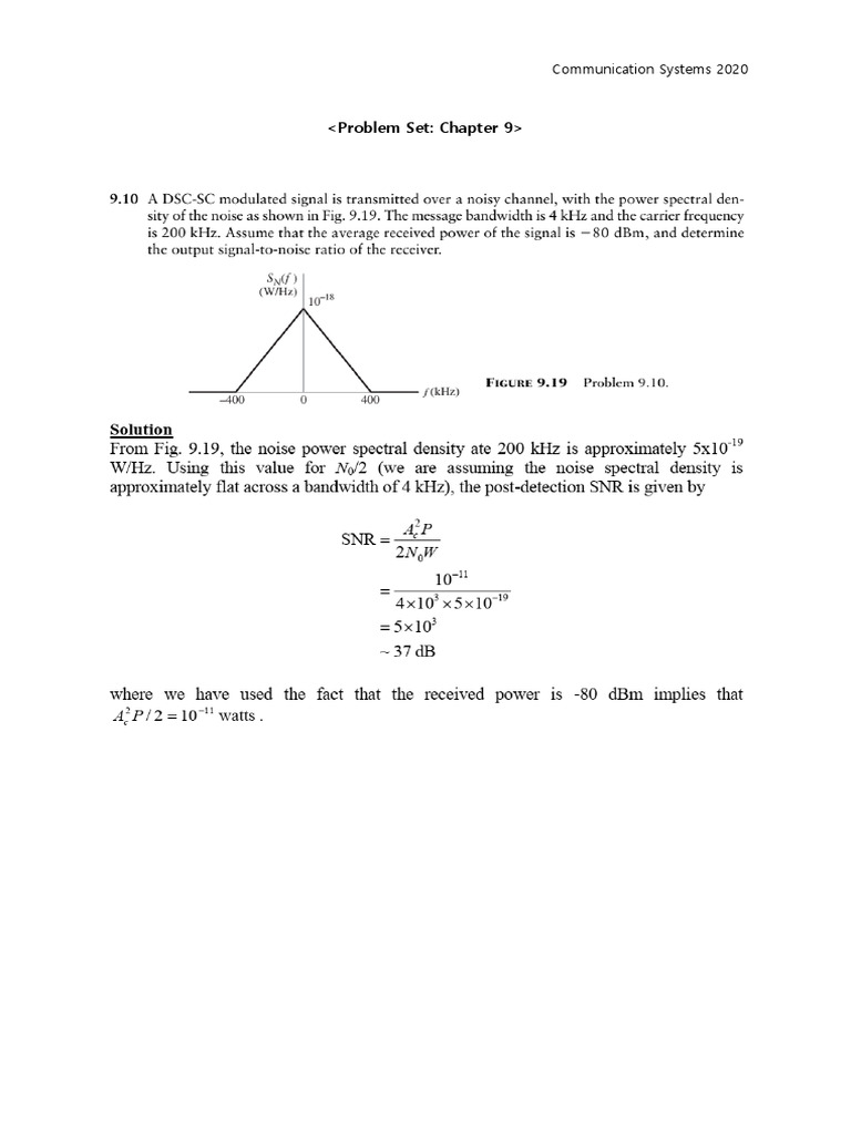 ComSys - Problem Set - Ch9 With Solutions | PDF