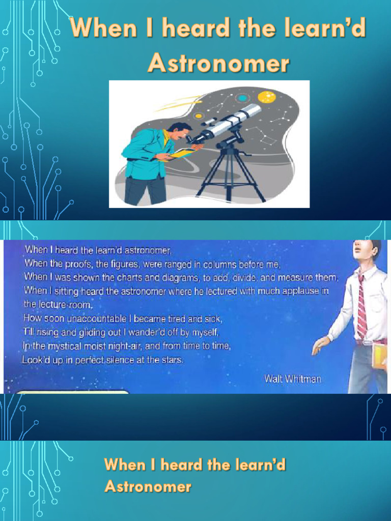i Heard the Learned Astronomer | PDF | Adjective | Word