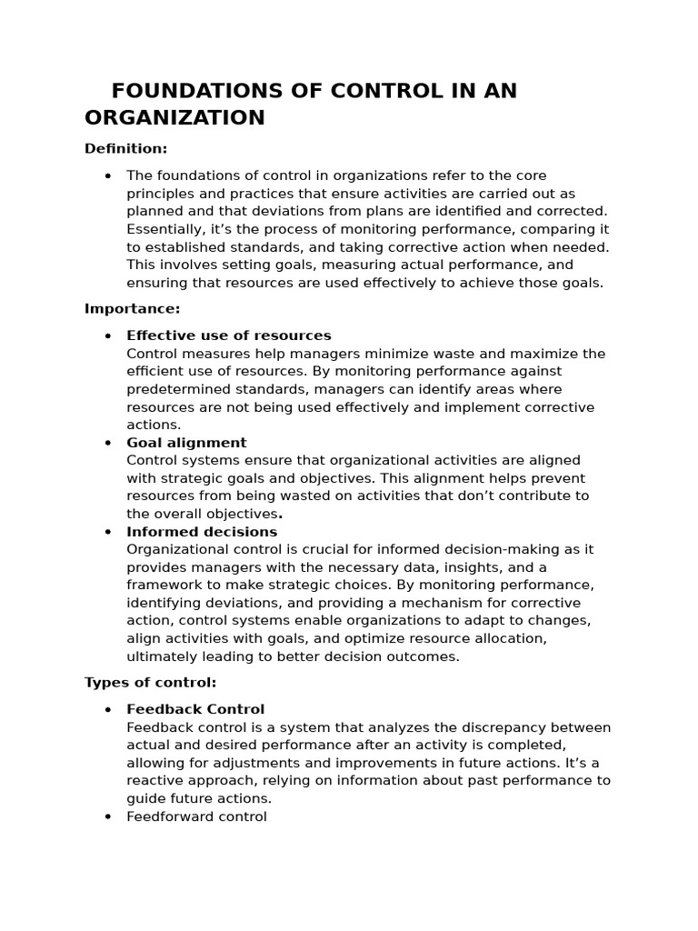 Foundations of Control Words | PDF | Goal | Performance Indicator