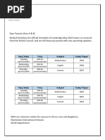 Year 9 Cambridge Checkpoint Timetable 2025 | PDF