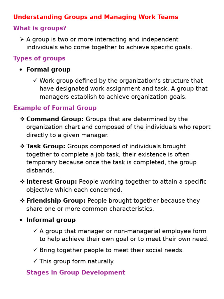 Managing Work Teams and Group Dynamics | PDF | Goal | Motivational