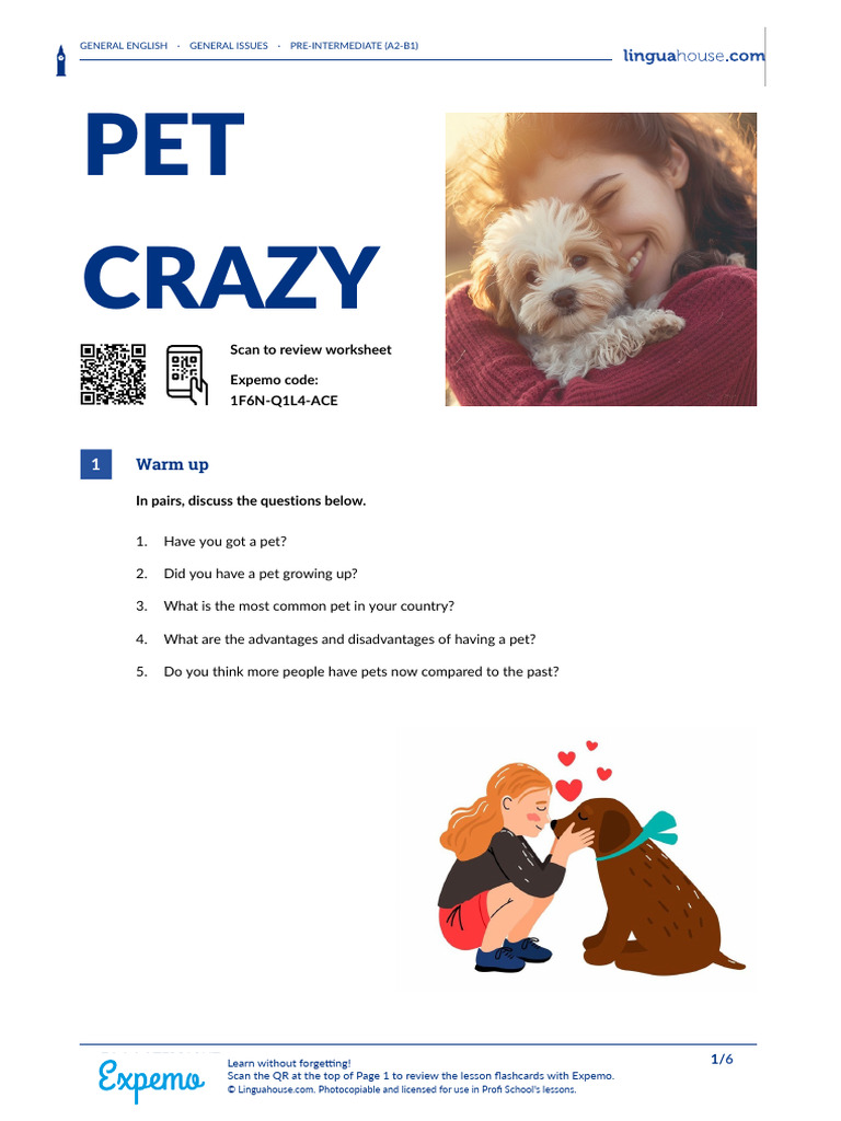 Pet Care Vocabulary and Activities Guide | PDF | Vocabulary