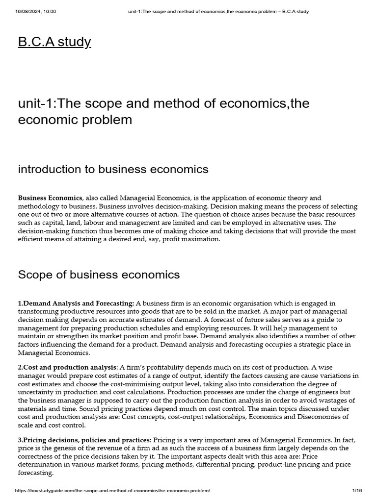 Business Economics: Scope & Methods | PDF | Demand | Elasticity (Economics)