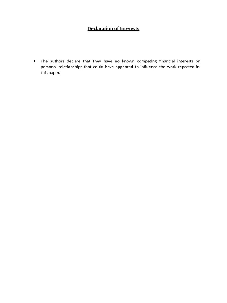 Declaration of Interests | PDF