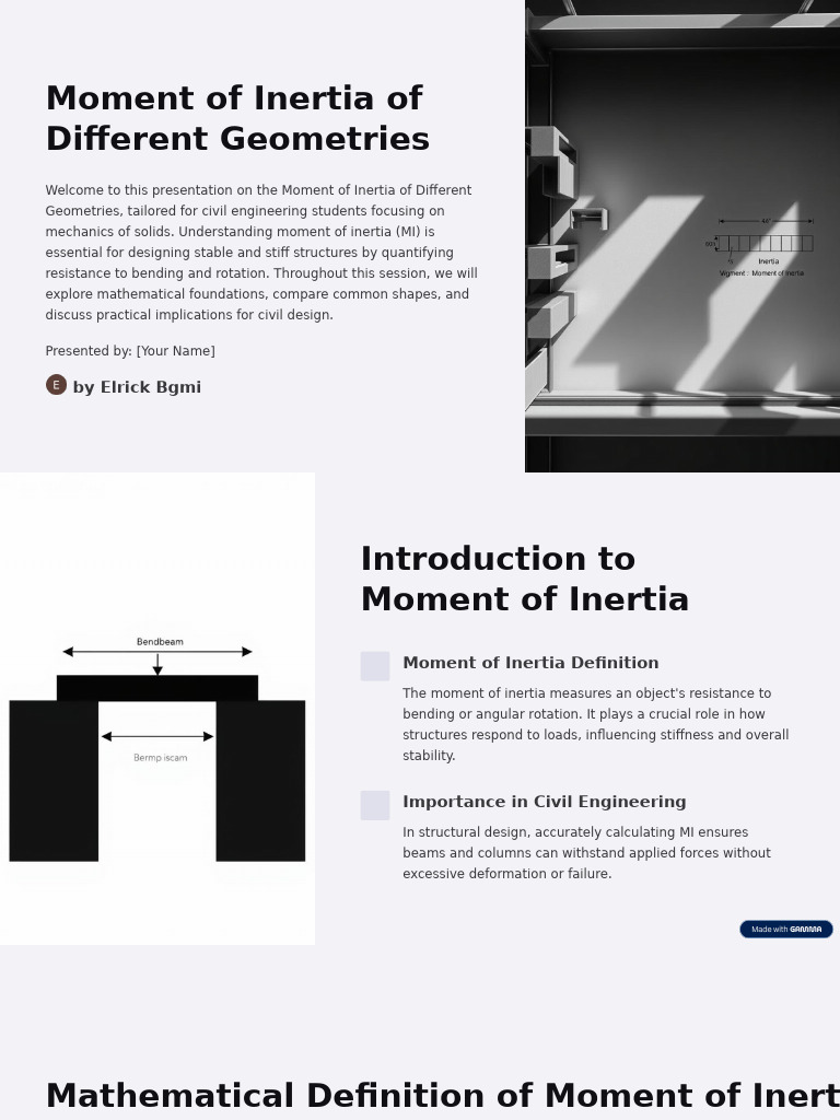Moment of Inertia of Different Geometries (1) | PDF | Bending | Beam ...